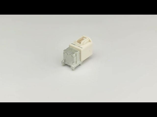 Mini Fakra Plug Right Angle Panel Mount Through Hole White B Code