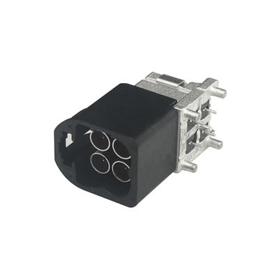 Code A Black Color Mini FAKRA Connectors For PCB Right Angle Mount