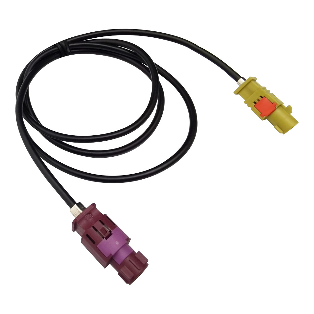 Automotive FAKRA HSD Cable Assembly 4 Pins D Code To K Code Connector