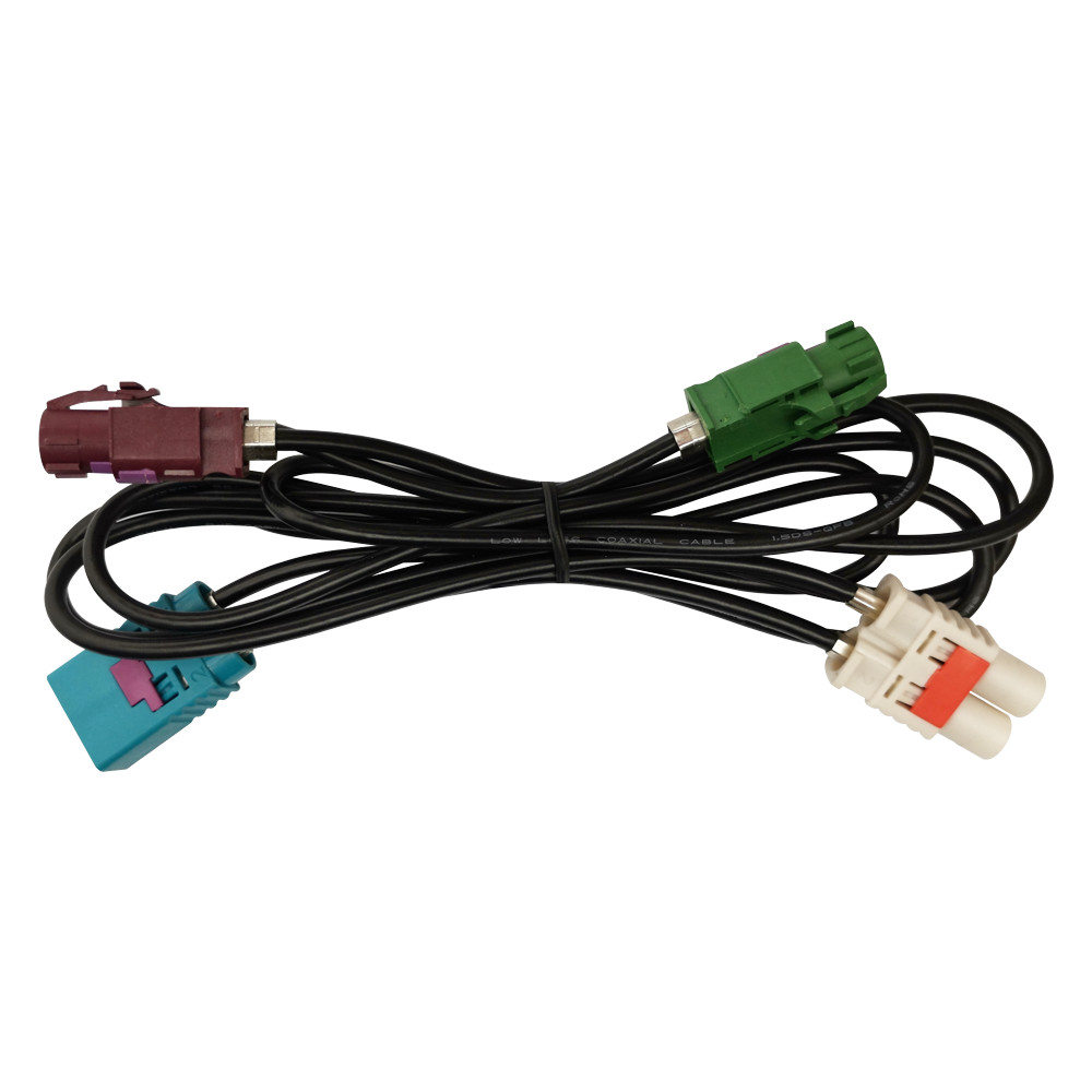 LVDS 4 Pin FAKRA HSD Cable Wiring Harness For Car Antenna Cable Adapter