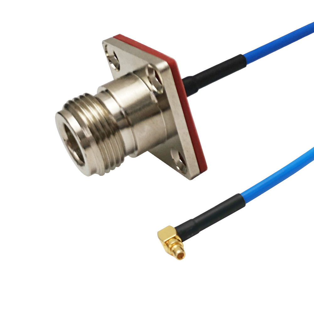 RF FAKRA Extension Cable SMA Female 4 Hole Flange To MMCX Male Right Angle