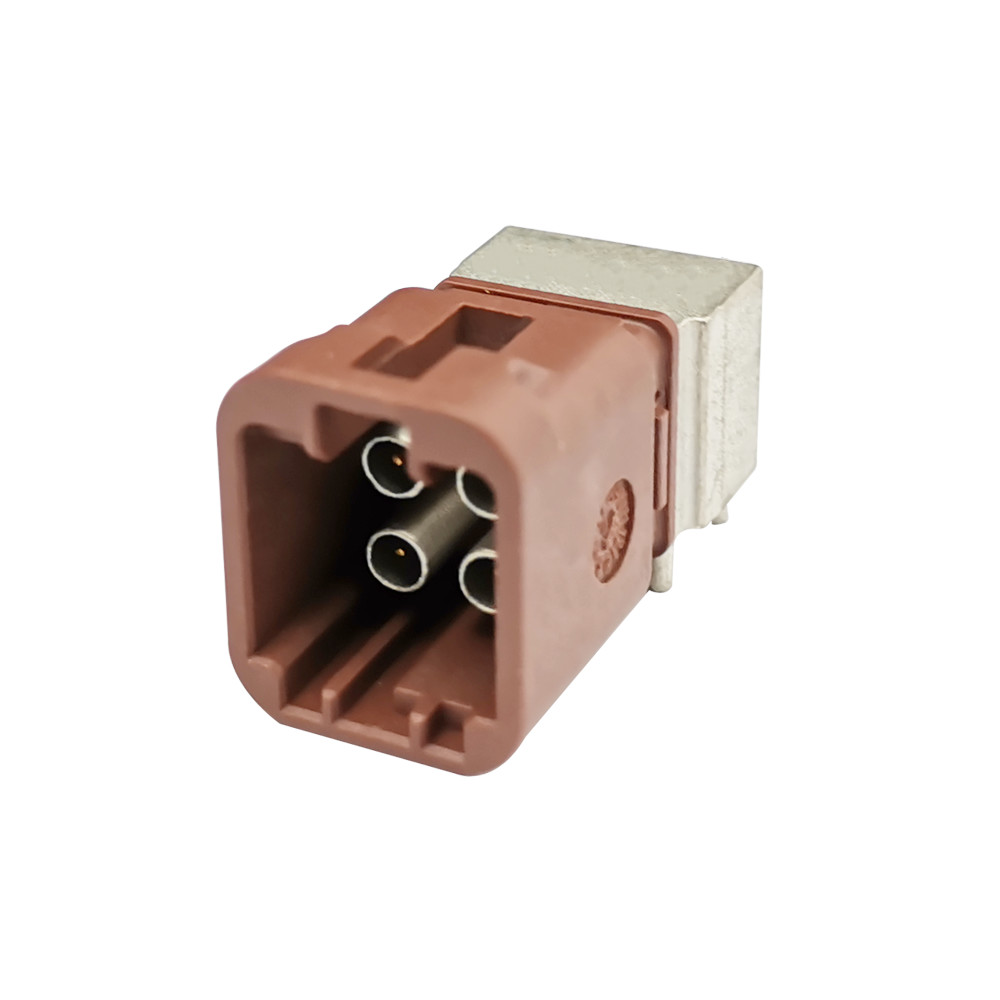 F Code Mini Fakra Connector 4 Pin Right Angle PCB Mount For GPS