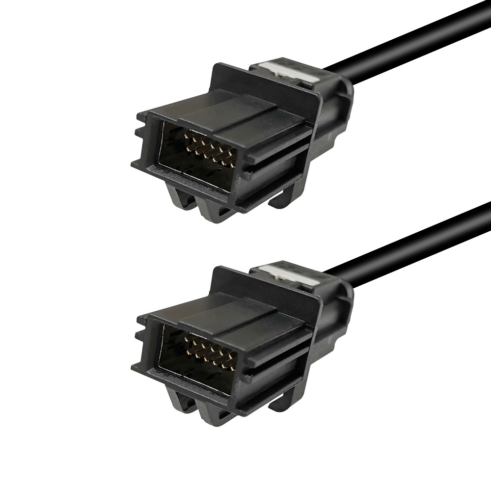 LVDS Connection Waterproof HDMI Cable Black Color 12 Pin for Automotive