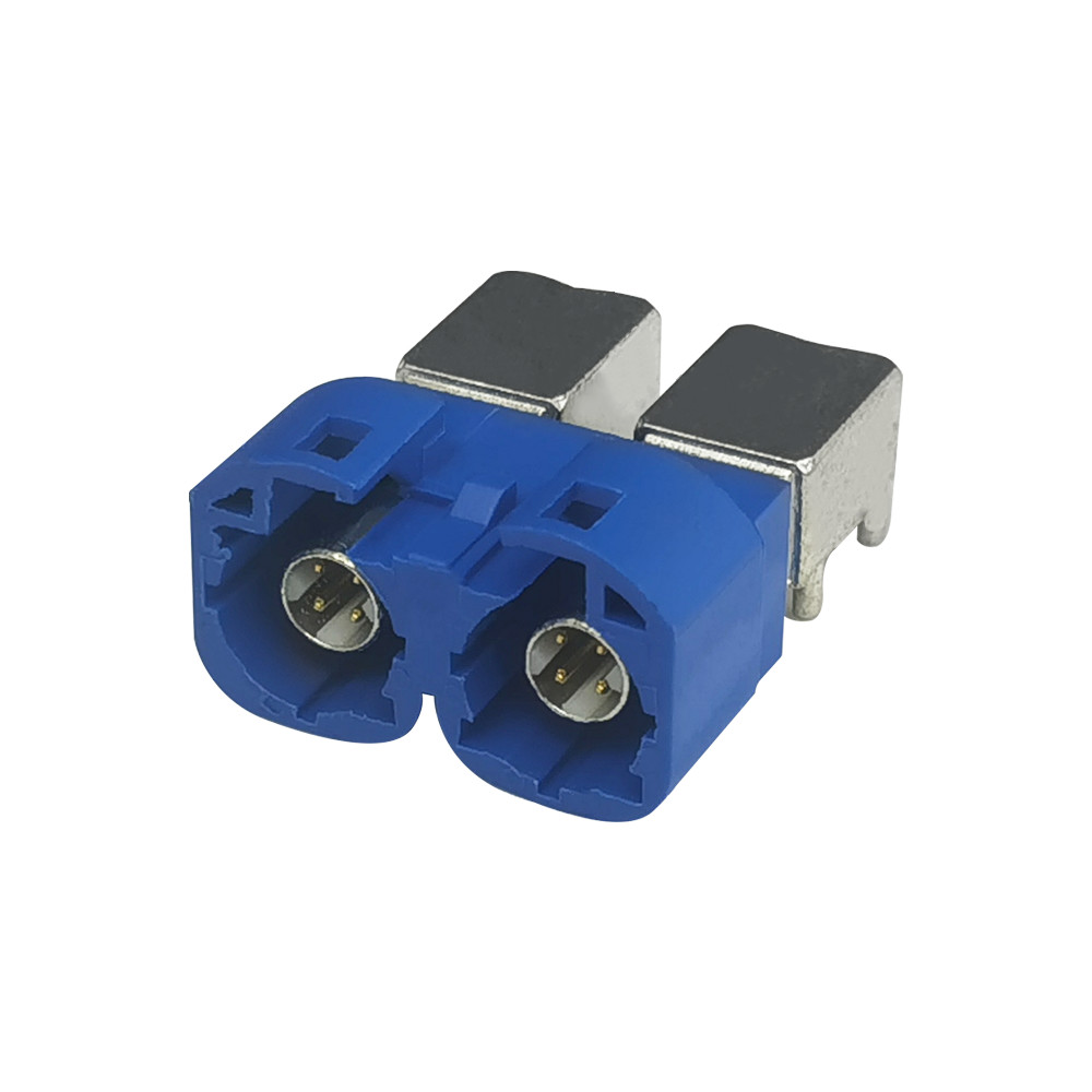 FAKRA HSD 2x4Pin Connector Double C Coding Blue Color For PCB Mount
