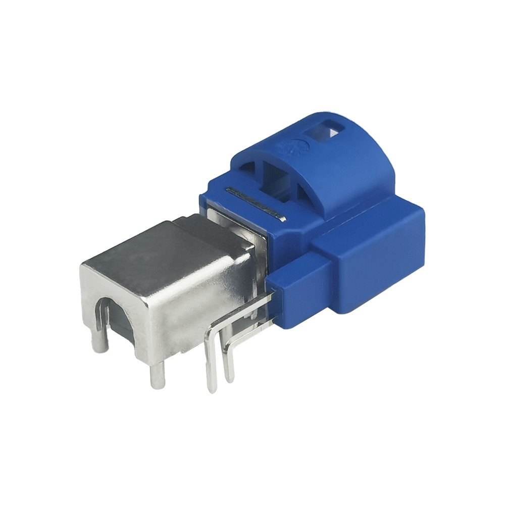 C Code Blue Color FAKRA HSD Connector PCB Mount Plug For BMW