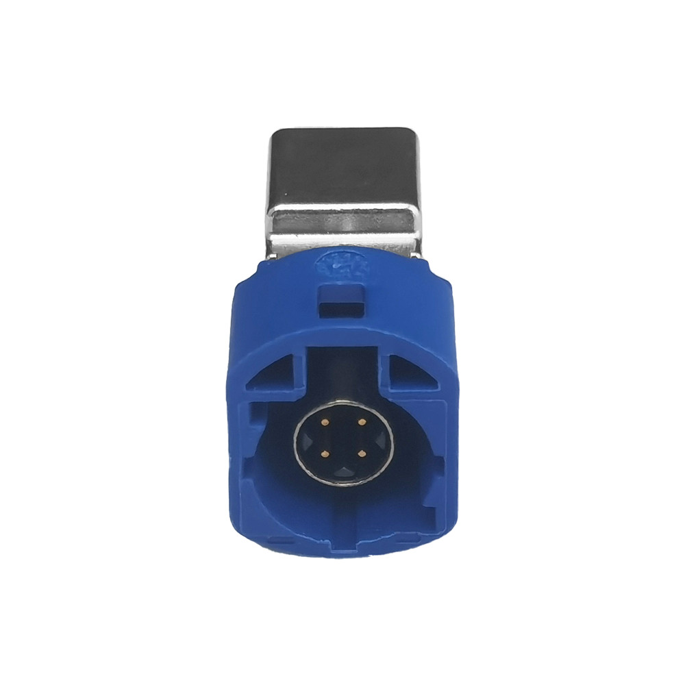 E-Mark FAKRA HSD LVDS 4 Pin Connector 90 Degree Blue Color Plug For BMW