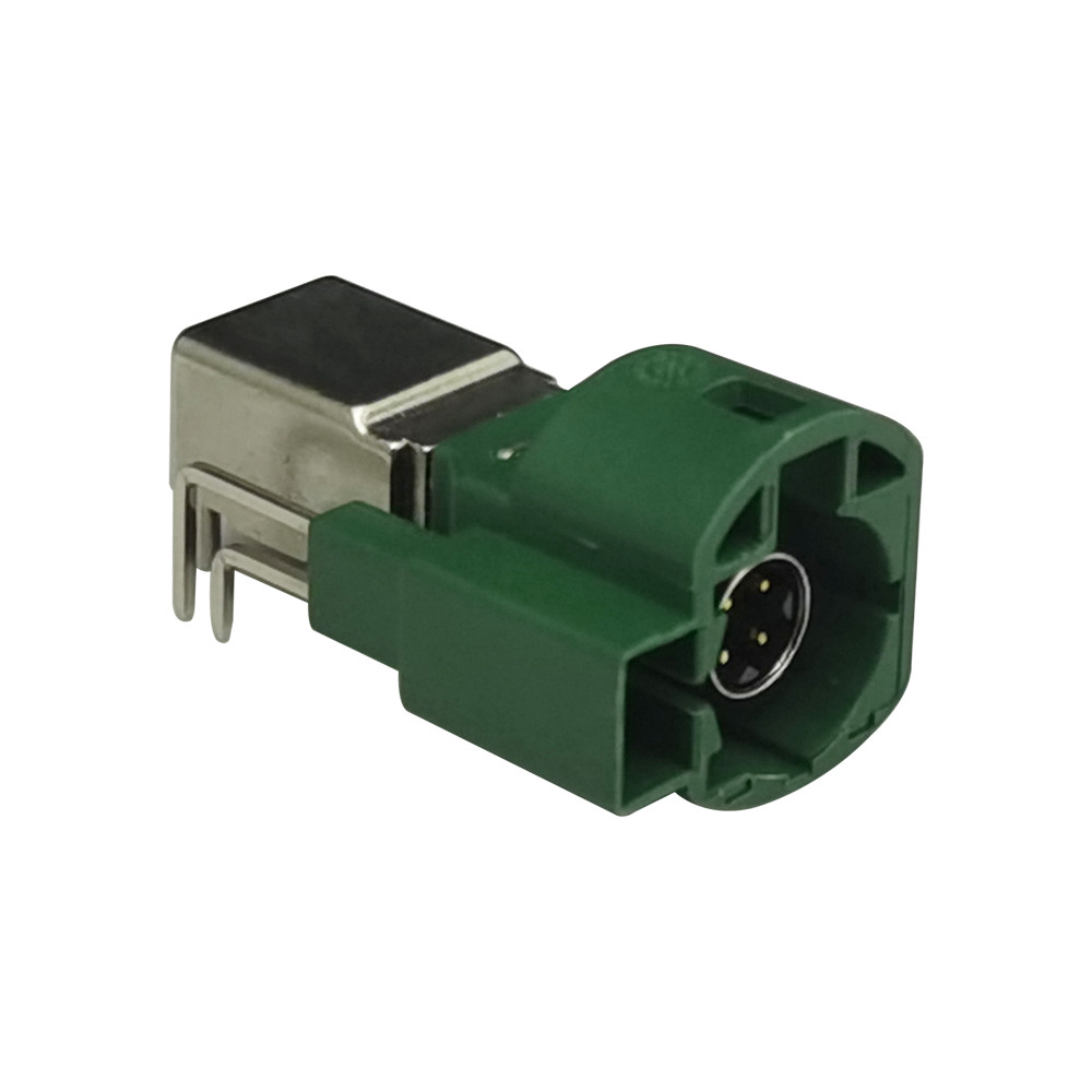Right Angle Type FAKRA HSD Connector PCB Mount 4+2 Contact Pin Connector