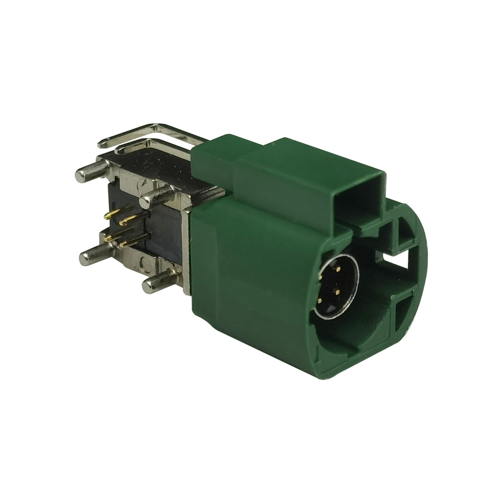 Right Angle Type FAKRA HSD Connector PCB Mount 4+2 Contact Pin Connector
