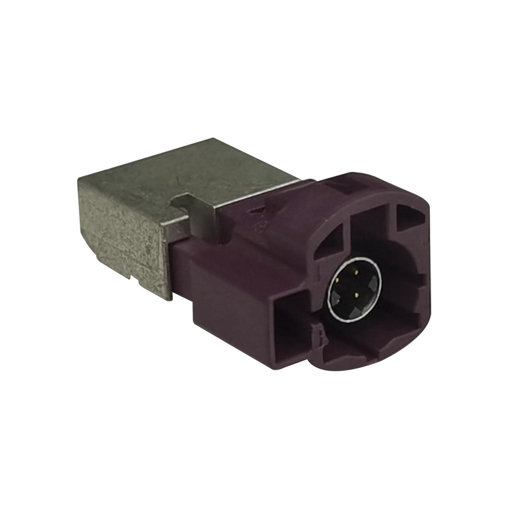 FAKRA HSD Connector 4+2PIN 90 Degree Plugs And Connector PCB Mount