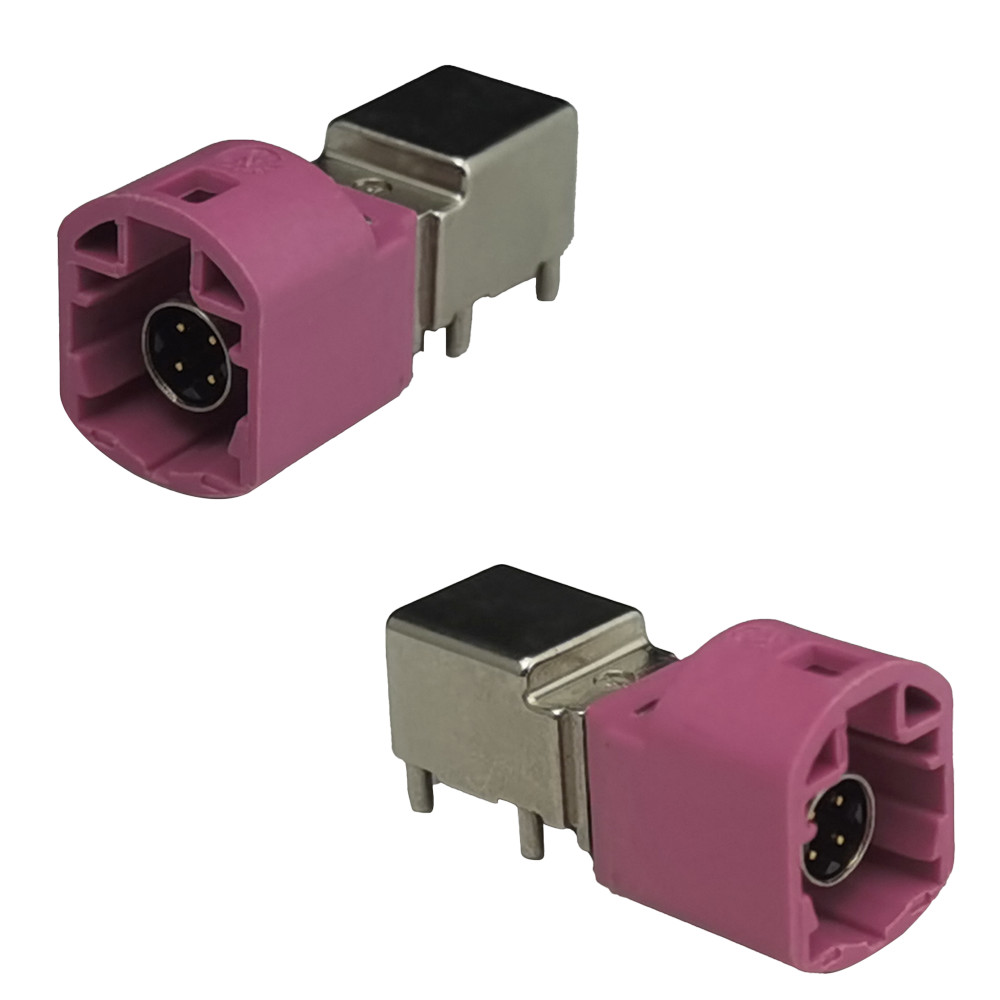 FAKRA HSD Connector 4 pin 90 Degree PCB Mount Right Angle Coaxial Connector