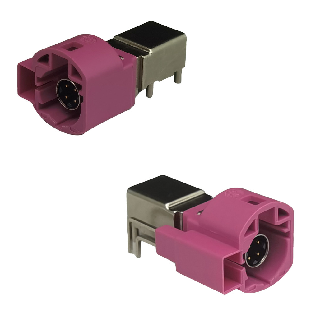 Right Angle FAKRA HSD LVDS Connector PCB Mount For Car Parking Heating