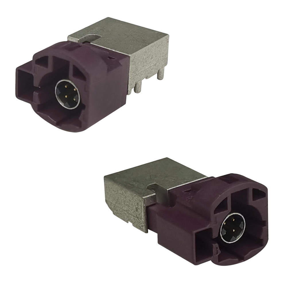 FAKRA HSD Connector 90 Degree Plugs And Connectors For PCB Mounting