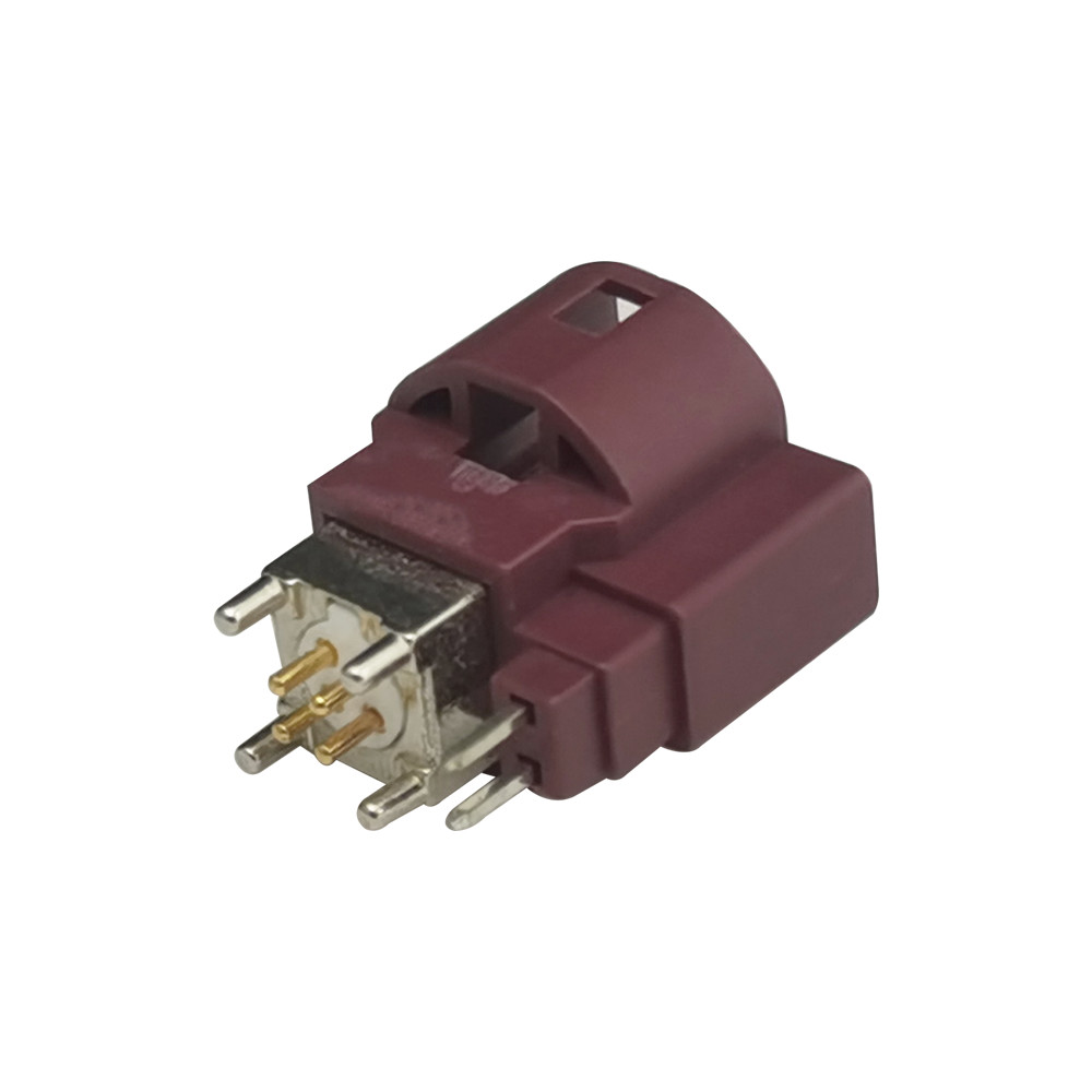 FAKRA HSD Automotive Connector 4+2 6Pin Vihicle LVDS For PCB Mounting Types