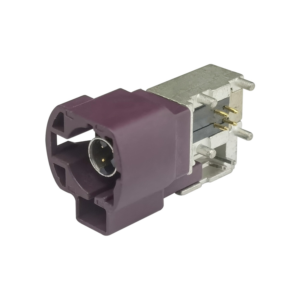 FAKRA HSD Connector 90 Degree Plugs And Connectors For PCB Mounting