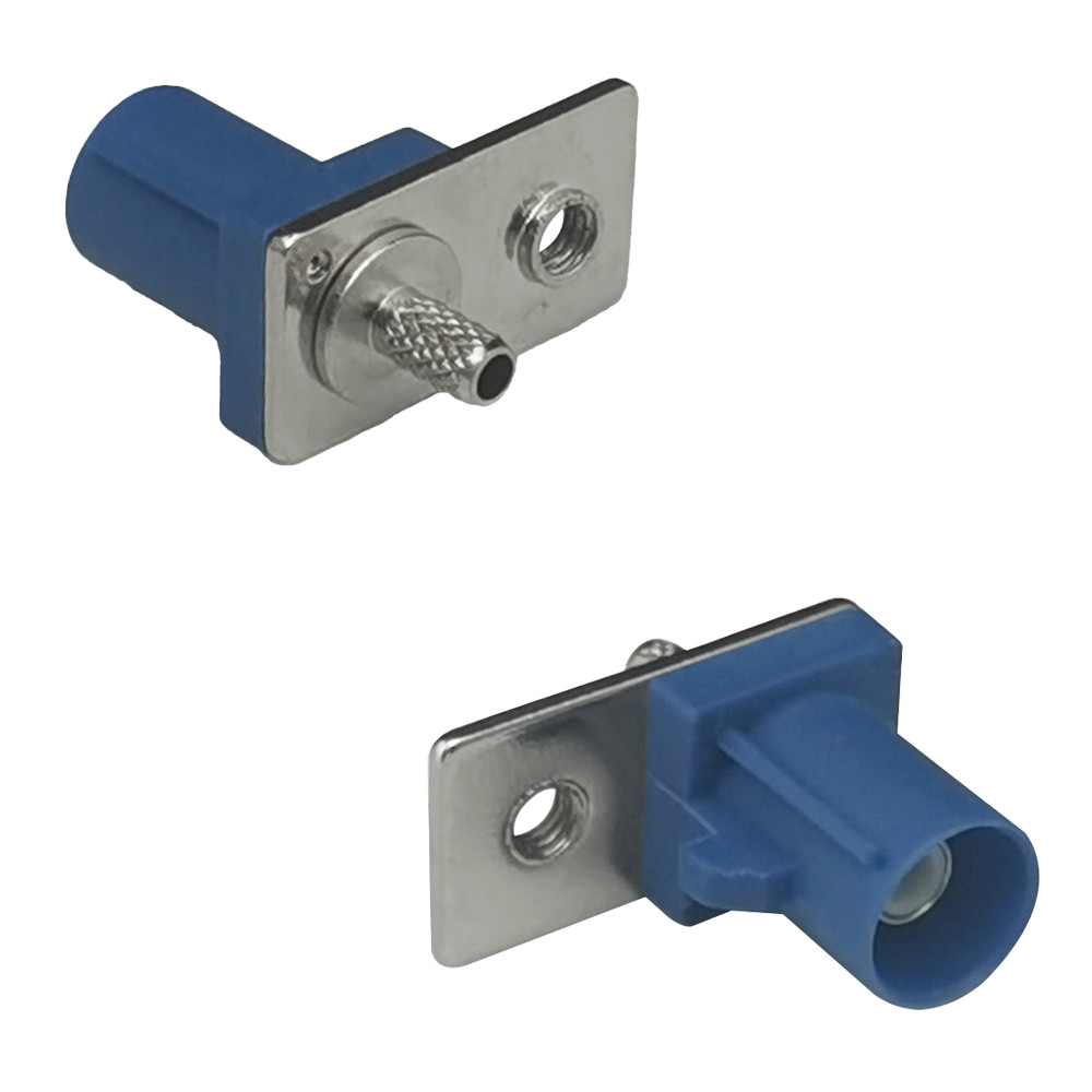 Blue Color FAKRA C Connector PCB Mount For GPS RF Communications Systems