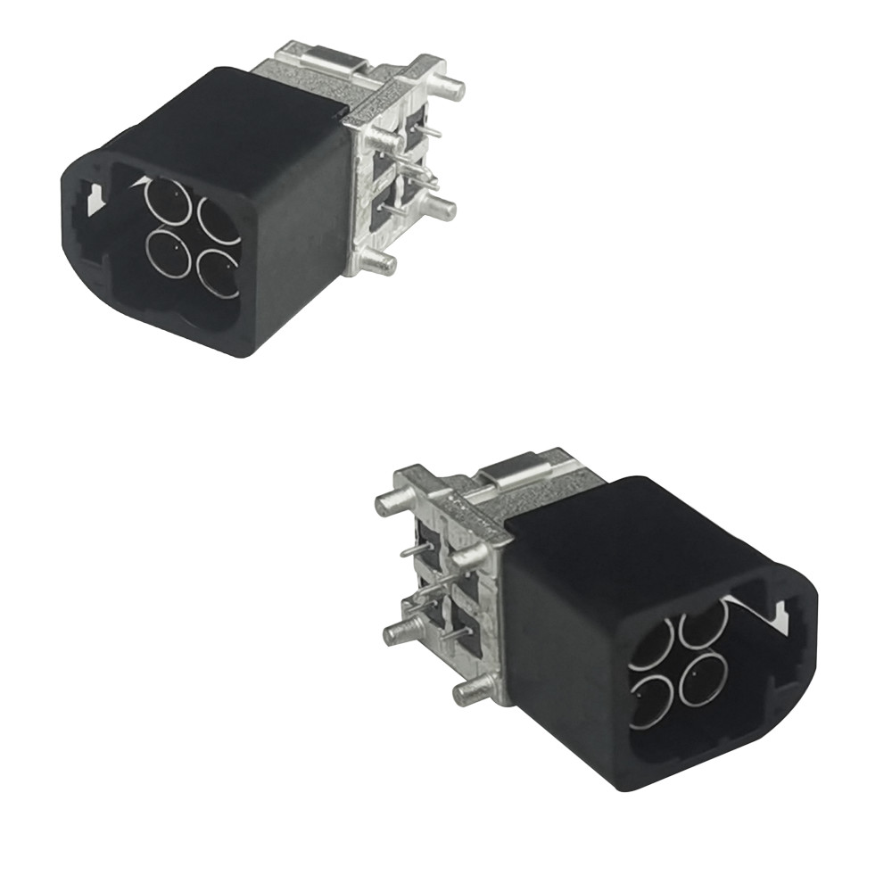 Automotive Quad Mini FAKRA Connectors Black Color For Car Surround View