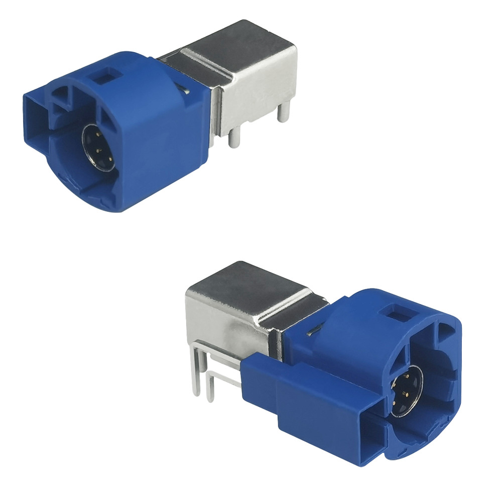 4+2Pin C Code FAKRA HSD LVDS Connector Right Angle Type For GPS Telematics