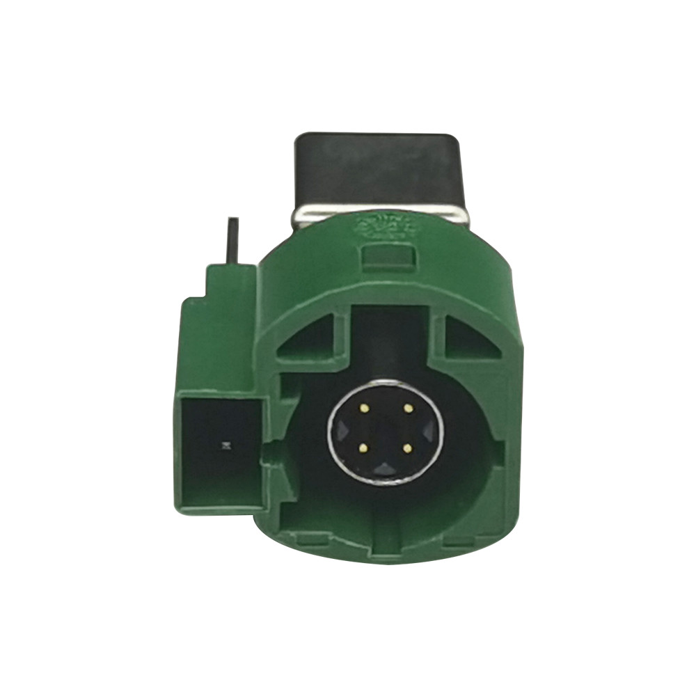 4+2Pin FAKRA HSD Connector Right Angle Type Green Color For Car Radio