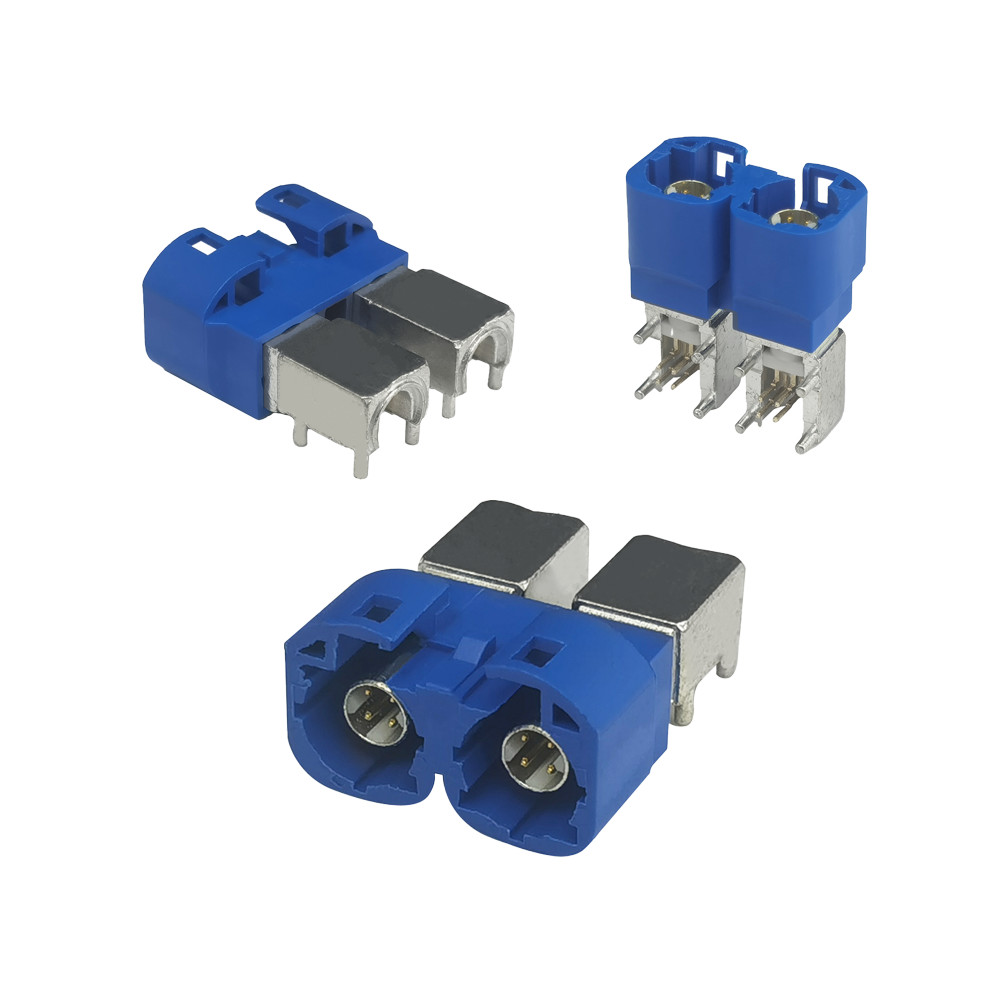 FAKRA HSD Connector 2x4Pin C-Code Twin PCB Board Connector Blue Car ... FAKRA HSD Connector 2x4Pin C-Code Twin PCB Board Connector Blue Car ...