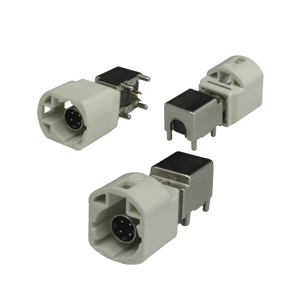 FAKRA HSD Connector 4Pin Right Angle Type For Car GPS Telematics