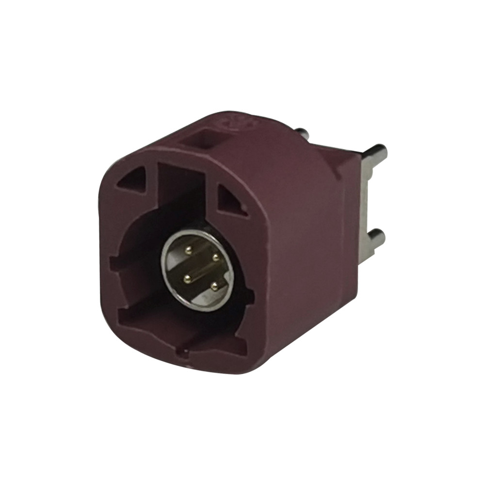 FAKRA HSD LVDS Connector 4Pin Straight Type PCB Mount for Vehicle GSM ...