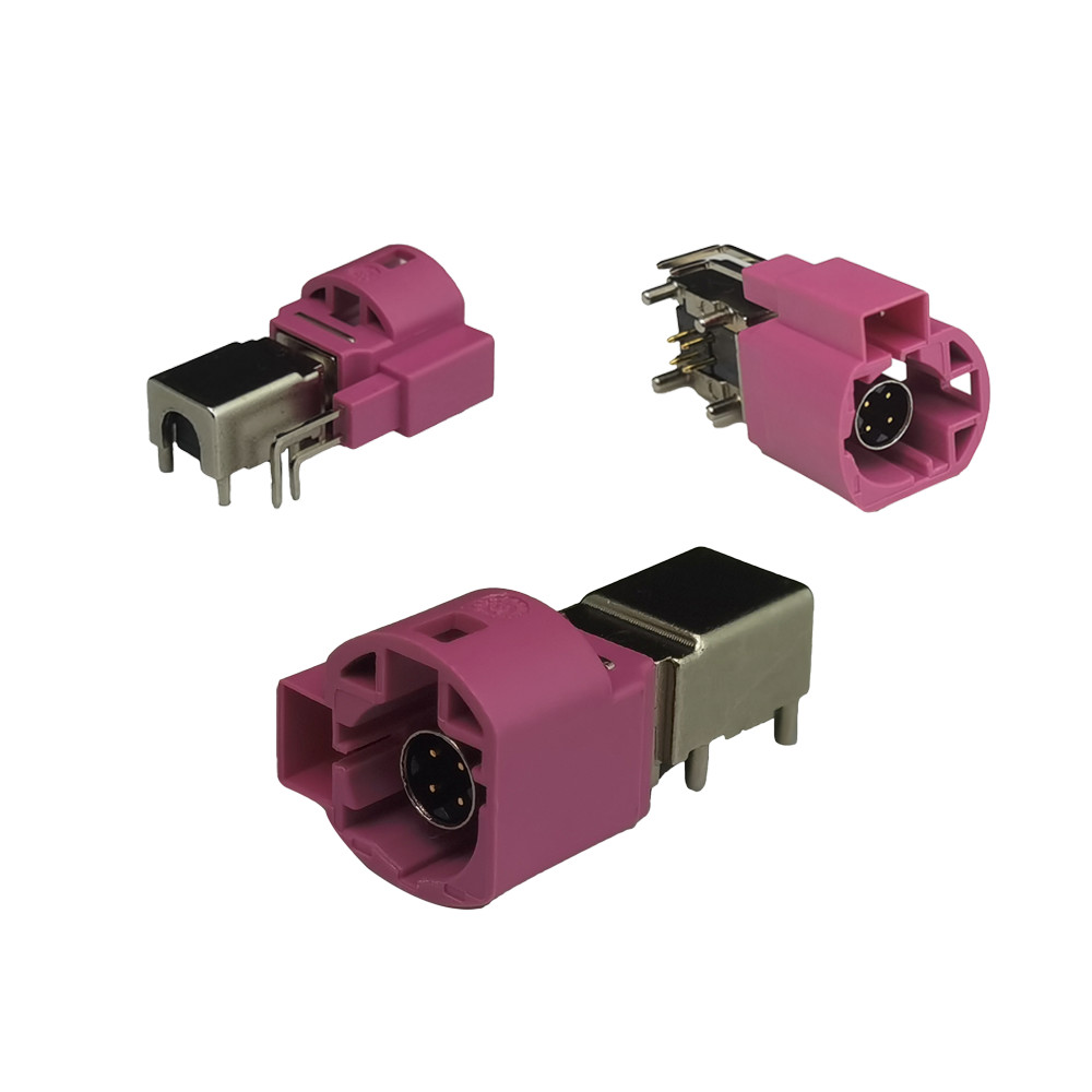 FAKRA HSD Connector Right Angle Type PCB Mount RF Connector For Car Radio