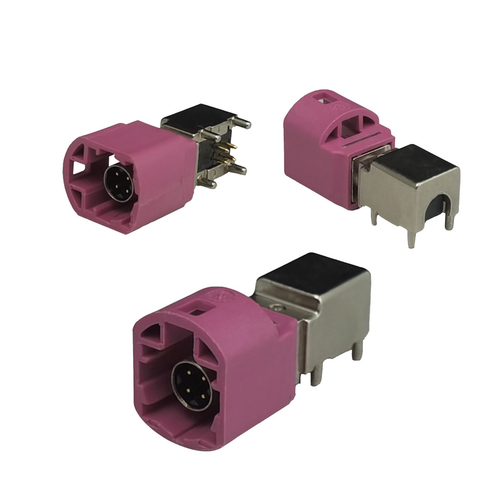 FAKRA HSD LVDS 4Pin PCB Mount RF Connector For Vehicle GSM Signal ...