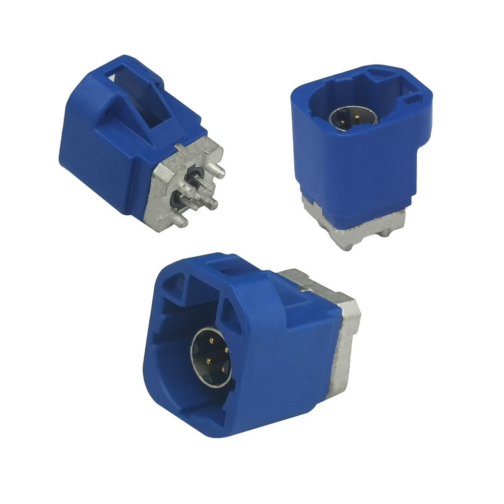 FAKRA HSD LVDS 4Pin PCB Mount 4 Contact Pin Connector For Car Radio