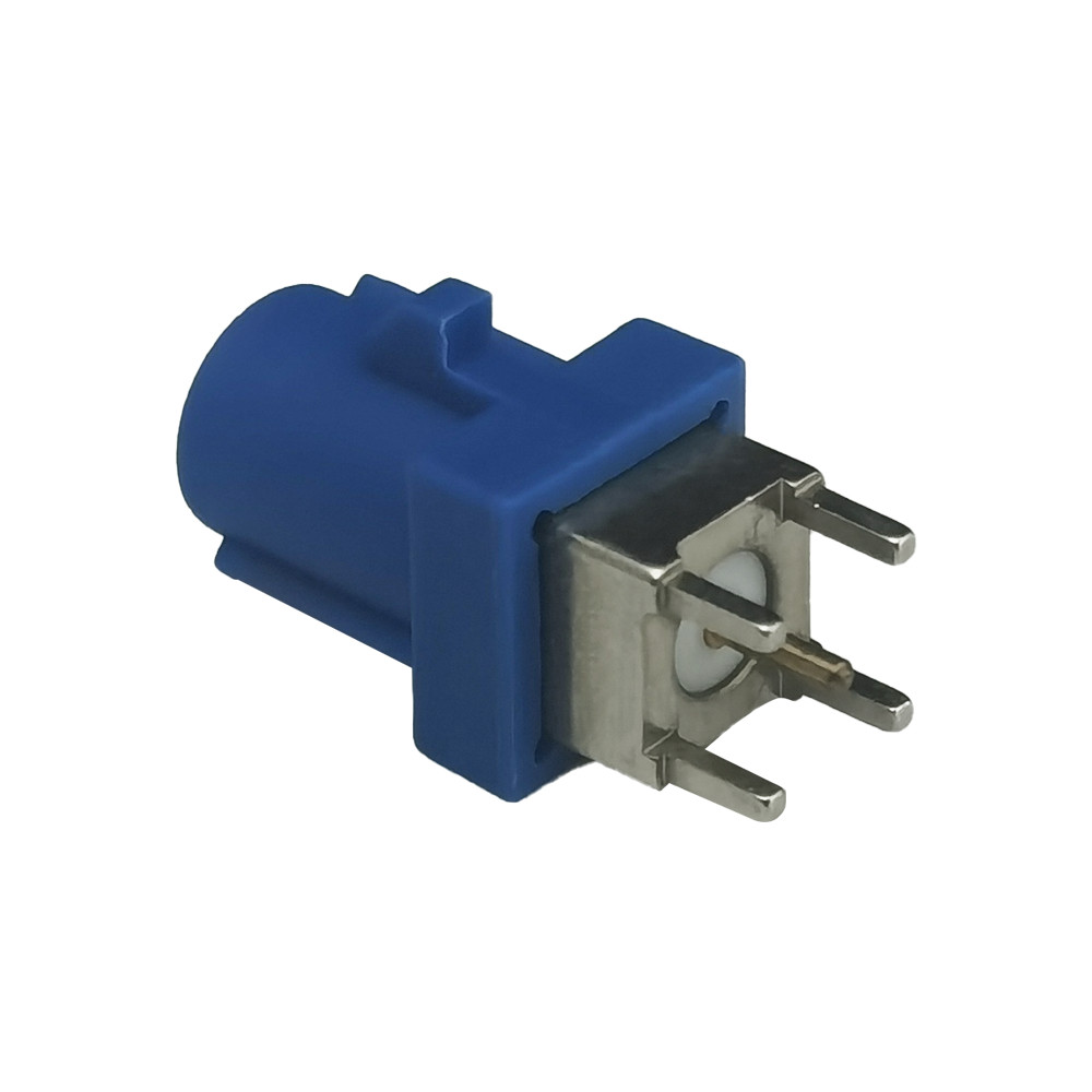 Fakra Pcb Through Hole Right Angle Plug Straight Type C Code Connector