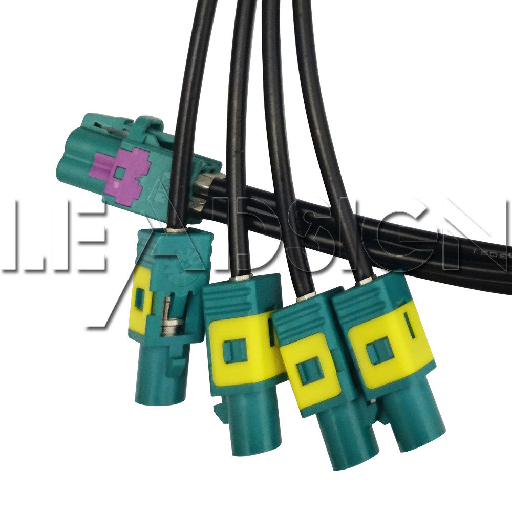 FAKRA Coaxial Cable Mini-Fakra HFM Connectors for Car Camera Video Cable