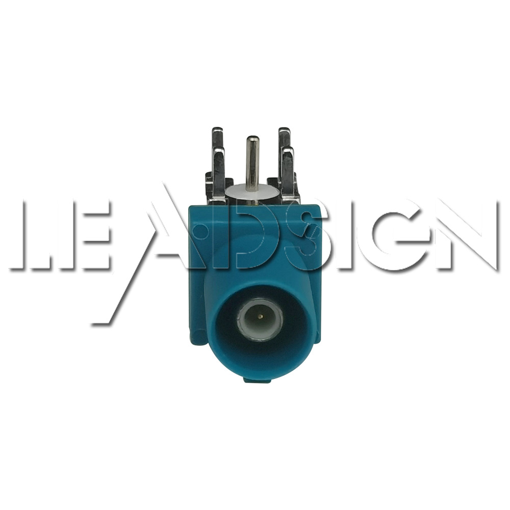Fakra Z Code Blue Right Angle PCB Connector for In-vehicle GPS Systems
