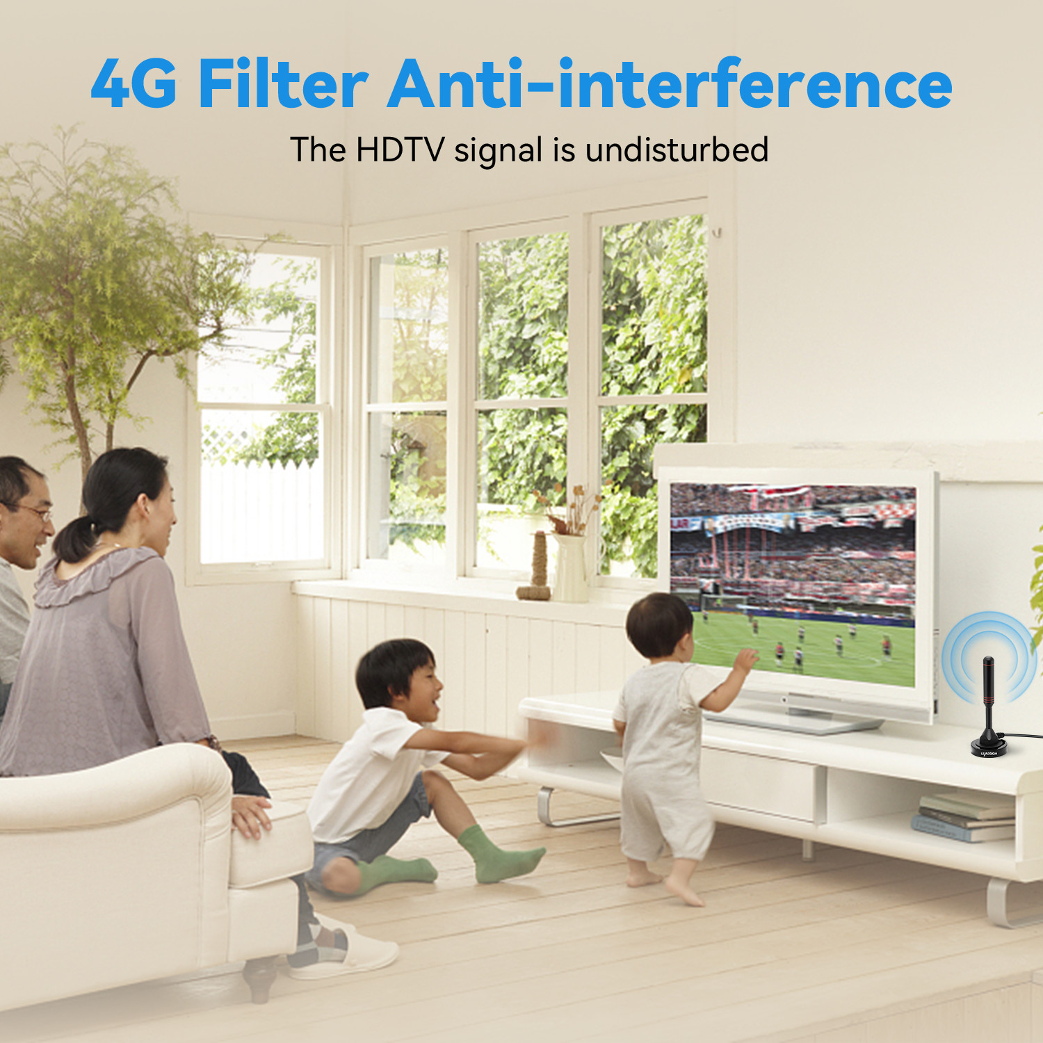 Leadsign Digital Indoor Outdoor TV Antenna with Magnetic Base and 16.5 ...