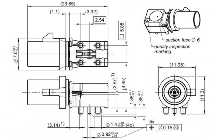 Multipurpose FAKRA PCB Connector Male Z For Automotive Industry